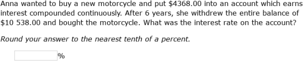 IXL | Continuously compounded interest: word problems | Grade 12 math