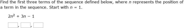 IXL | Evaluate formulas for sequences | Grade 11 math