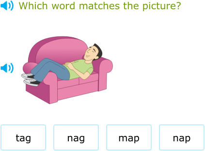 IXL | Choose the short a word that matches the picture | Grade 1 ...