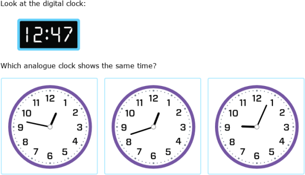 IXL | Match analogue and digital clocks | Grade 3 math