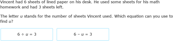IXL | Write variable equations to represent word problems | Grade 3 math
