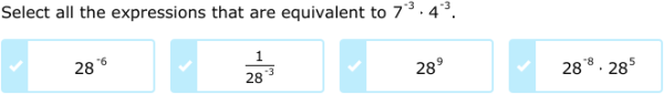 IXL | Identify equivalent expressions involving exponents | Grade 10 math