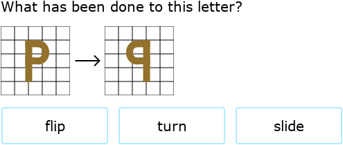 IXL | Flip, turn and slide | Grade 1 math