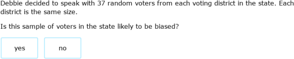 IXL | Identify representative, random and biased samples | Grade 7 math