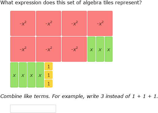 IXL | Model polynomials with algebra tiles | Grade 8 math