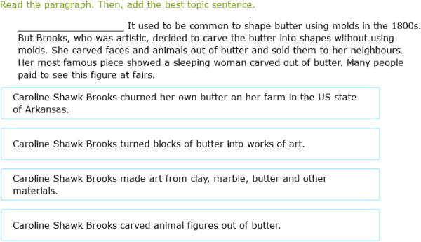 IXL | Choose the best topic sentence | Grade 4 English language arts