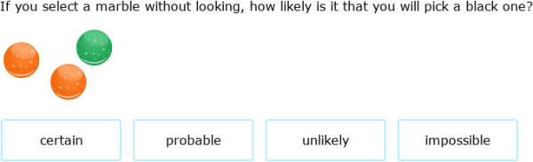 IXL | Certain, probable, unlikely and impossible | Grade 2 math